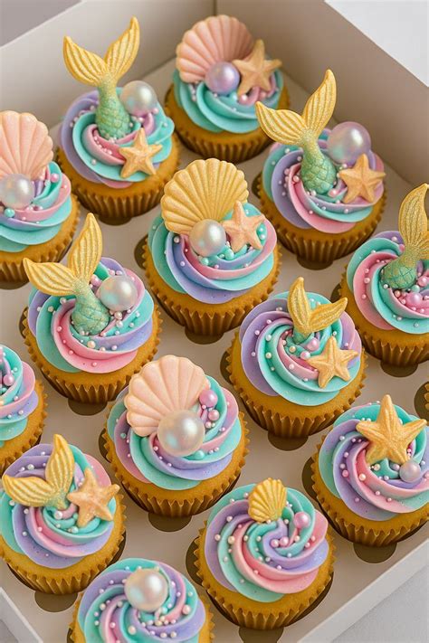 Pastel Mermaid Cupcake Set Party Perfection 💕 Mermaid Birthday