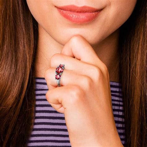 White Gold Ring With Gemstone Rubies 1 Ctw