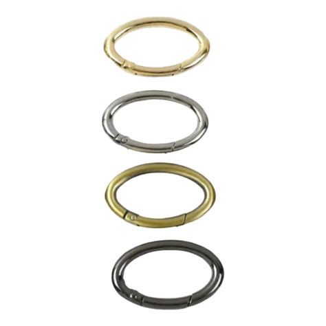 זוג טבעות קרבינה בצורת אליפסה בצבעים שונים