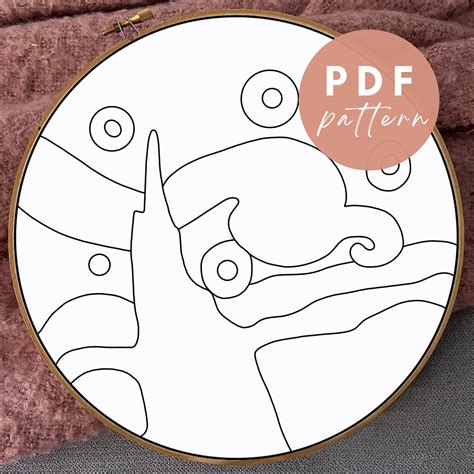 A Starry Night Punch Needle Pdf Pattern For Beginners Instant Download