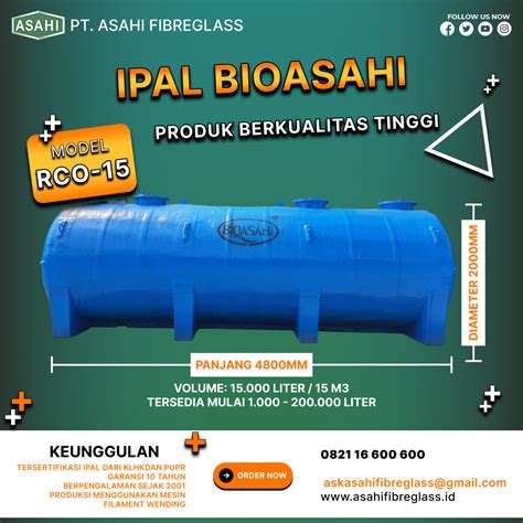 Harga Ipal Rumah Sakit Sistem Pengolahan Air Limbah Asahi Fibreglass
