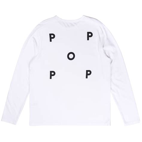 Pop Logo Longsleeve T Shirt Whiteblack L 1139925l
