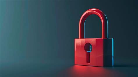 Premium Vector A Red Padlock With A Lock On It