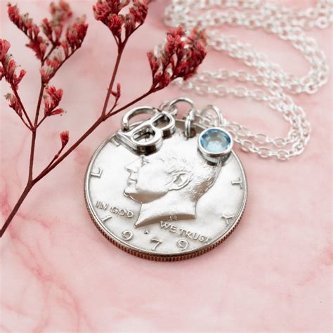 1981 Half Dollar Coin Necklace 45th Birthday T For Woman Milestone