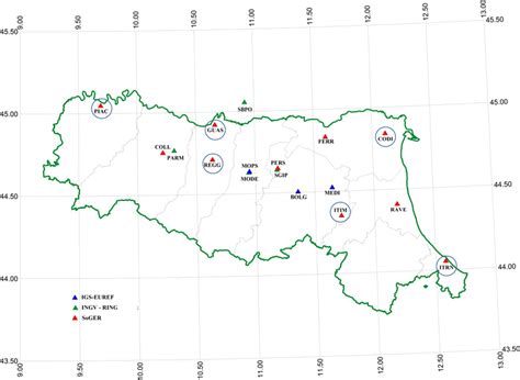 Positions Of The Gnss Permanent Stations Used The Symbols With A