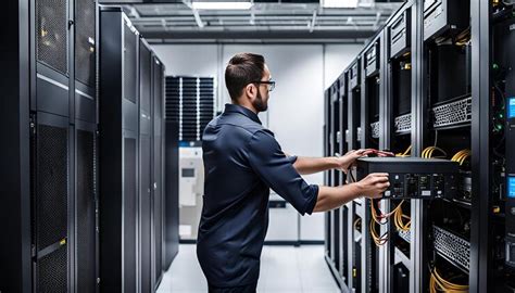 Engineer Installing A New Ups Uninterruptible Power Supply In A Server Room Premium Ai