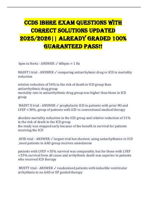 Ccds Ibhre Exam Questions With Correct Solutions Updated 20252026