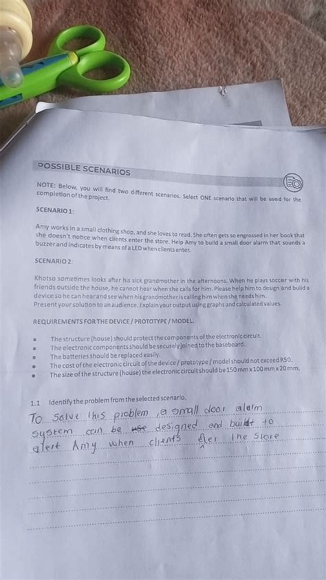 Identify The Problem From The Selected Scenario To Solve This Problem