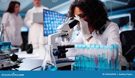 Medical Lab Scientist Woman Doing Research In Laboratory Stock Image