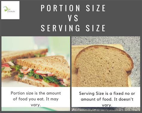 Explain The Differences Between Serving Sizes And Portion Sizes