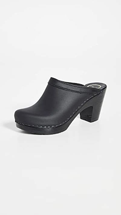 No6 Old School High Heel Clogs In Blackblack Modesens