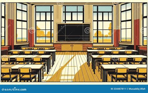 Classroom Illustration Stock Illustration Illustration Of Overlooking