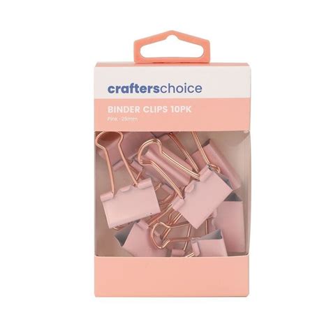 Crafters Choice Binder Clips 10 Pack Pink Spotlight Australia