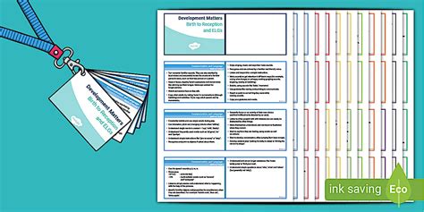 Eyfs Lanyard Sized Development Matters Birth To Reception Plus Elgs