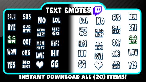 20 Bold Text Emote Twitch Text Emotes Twitch Emote Discord Emote