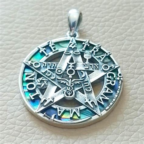 Tetragrammaton Pentagram Pentacle 3d Pendant Wiccan Spiritual Jewelry
