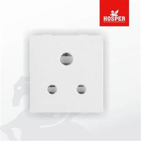 16a White 3 Pin Skt Shutter Mod Hosper Wall Socket Wall Outlet At Rs 55 Pack In New Delhi