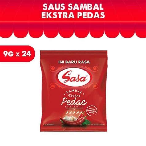 Jual Sasa Sambal Extra Hot Sachet 9 Gr 1 Pack Isi 24 Pcs Di Seller Agen