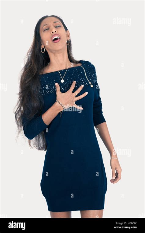 Beautiful Woman Doing Different Expressions In Different Sets Of