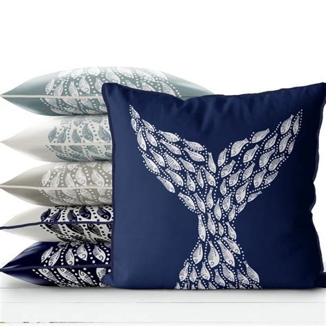 Nautical Navy Blue Pillow Etsy
