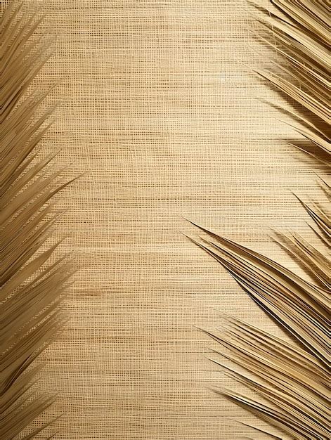 Premium Ai Image Frame Of Raffia Paper Light Brown And Blank Woven Raffia Texture Back Social