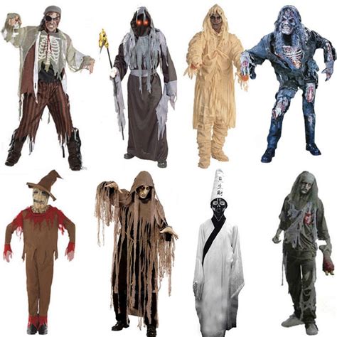 Halloween Adult Horror Zombie Cos Costume Bar Stage Mummy Black White