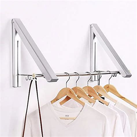 Aluminium Wall Mounted Foldable Folding Clothes Rack Triangle Hanger