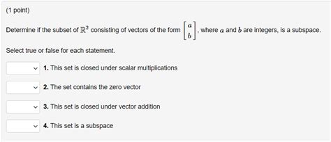 Solved Determine If The Subset Of R Consisting Of Vectors Chegg