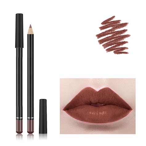 Youyingggg Non Stick Cup Lip Liner Lipstick 12 Colors Brown Hook Line