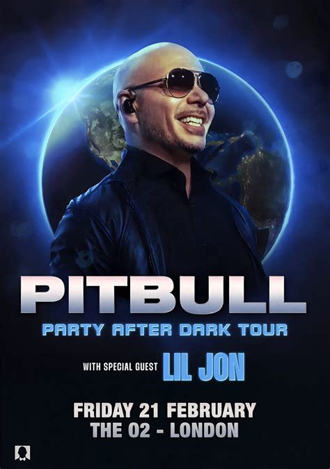 Pitbull Singer Party After Dark 2025 Tour London Poster