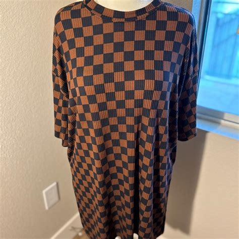 Dressed In Lala Tops Dressed In Lala Black And Mocha Checkerboard