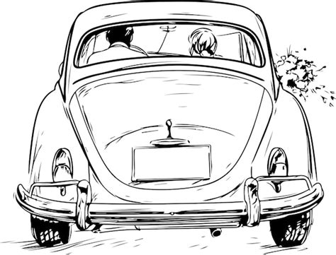 Un Dibujo De Un Coche Con El Número De Matrícula R R Vector Premium