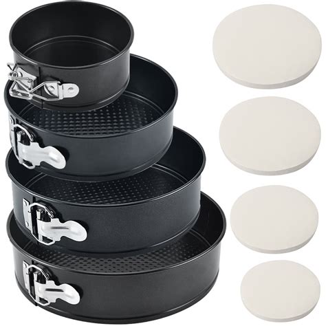 Tellshun 4 Pack Springform Pan Tins Set 4 7 9 10 Inch Baking Mold