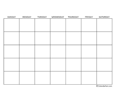 Printable Blank Calendar Template Word Free Printable Calendar Pages