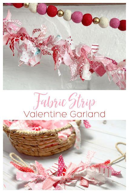 Fabric Strip Valentine Garland Valentines Garland Diy Valentine