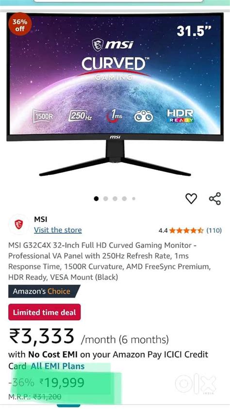 Msi G32c4x 32 Inch Full Hd Curved Gaming Monitor Hard Disks Printers
