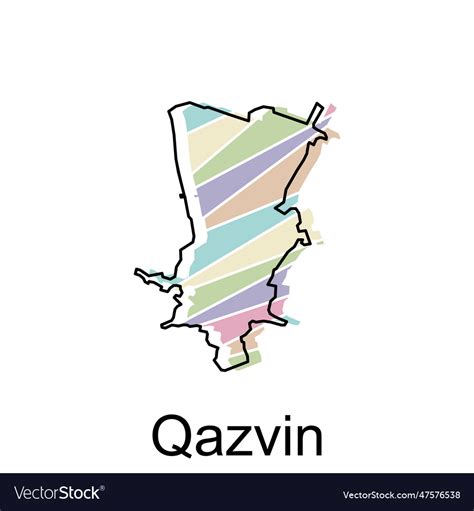 Graphic Of Qazvin Map Iran Country Design Vector Image
