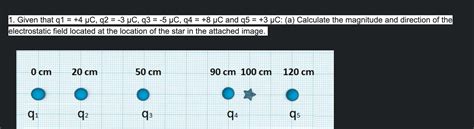 solved 1 given that q1 4μc q2 −3μc q3 −5μc q4 8μc and