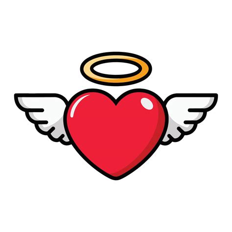 Cute Heart With Wings And Halo Icon Adorable Design Perfect For Love