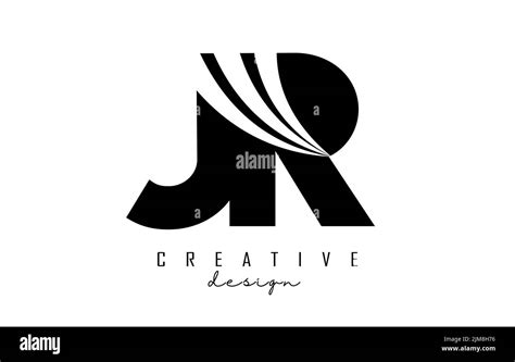 Creative Black Letter Jr J R Logo With Leading Lines And Road Concept