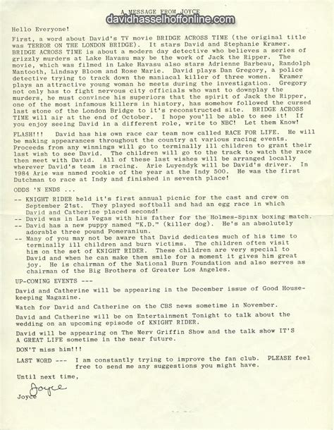 The Hoff Online Original Fan Club David Hasselhoff International