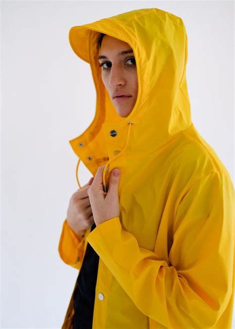 Rains Long Rain Jacket Yellow On Garmentory