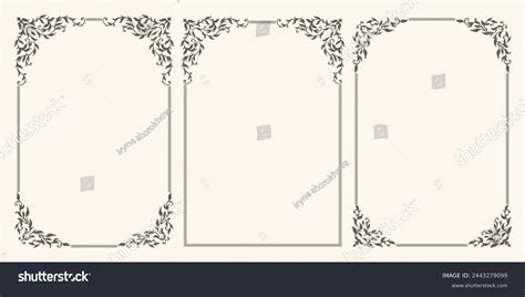 Set Beautiful Vector Frames Swirls Vintage Stock Vector Royalty Free 2443279099 Shutterstock