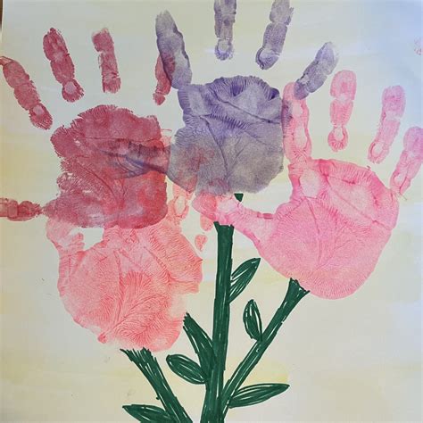 Handprint Flowers With Stems