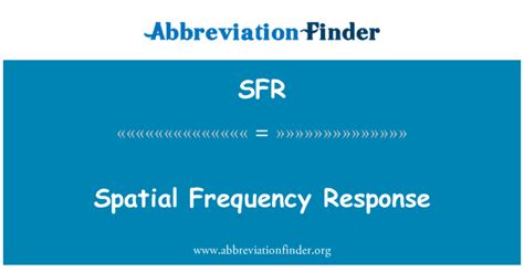 Sfr Significa Respuesta De Frecuencia Espacial Spatial Frequency Response