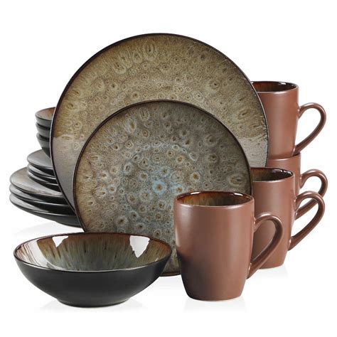 Bubble 16 Piece Dinnerware Set Stoneware Plates Bowls And Mugs
