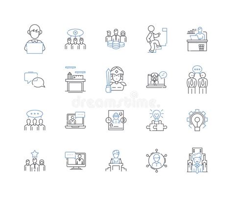 Skill Development Line Icons Collection Training Learning