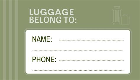 14 Free Printable Luggage Tag Templates Fbqa
