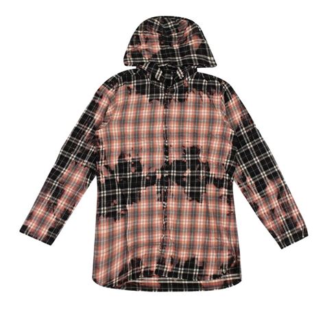 Buy Vlone Flannel Hooded Shirt Black Ls 5 Blk Goat