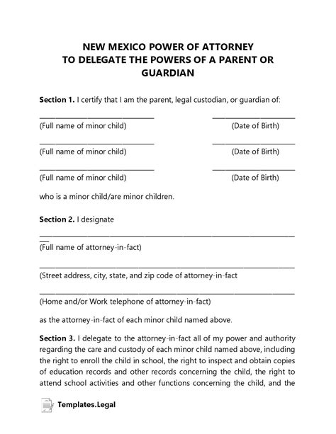Free Printable Power Of Attorney Form New Mexico